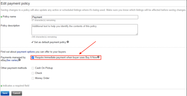 【支払い設定】eBayペイメントポリシーを2種類の設定を解説
